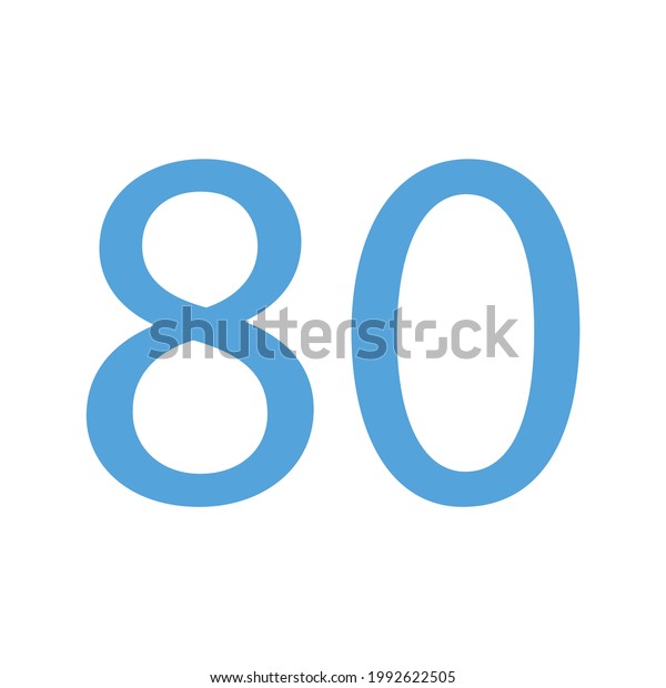 80 Number Simple Clip Art Vector Stock Vector (Royalty Free) 1992622505 ...