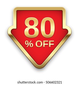 80 Off Golden Badge Vector Stock Vector (Royalty Free) 506602321 ...