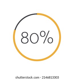 80 Percent Chart Vector Percentage Infographics Stock Vector (Royalty ...