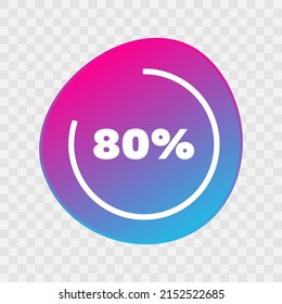 80 Percent Chart Vector Percentage Infographic Stock Vector (Royalty ...