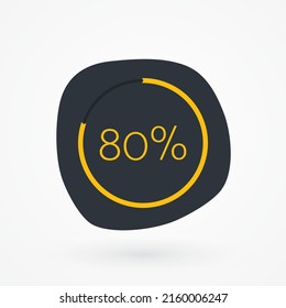 80 Percent Chart Vector Percentage Infographic Stock Vector (Royalty ...