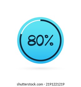 80 Percent Chart Vector Percentage Infographic Stock Vector (Royalty ...