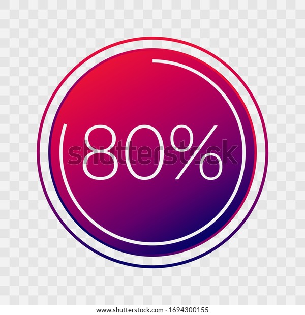 80 Percent Circle Chart Isolated Symbol Stock Vector (Royalty Free ...