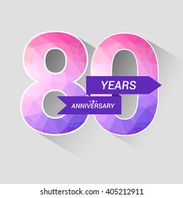 80 Years Anniversary Low Poly Design Stock Vector (Royalty Free ...