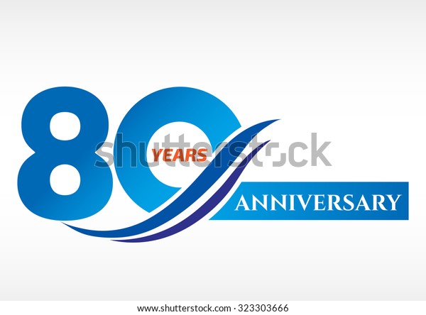 Logo de plantilla de 80 años