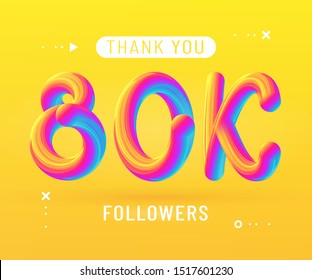 80k 3d Vector Abstract Banner Thank Stock Vector (Royalty Free ...