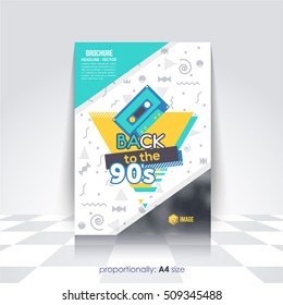 80s 90s Background A4 Flyer Brochure Stock Vector (Royalty Free ...