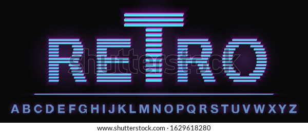 80s 90s Retro Neon Light Style Stock Vector (Royalty Free) 1629618280 ...