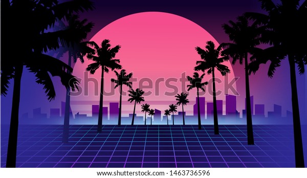 80s Retro Future Retro Futuristic Background Stock Vector (Royalty Free ...