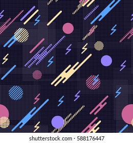 80s Seamless Background Geometric Patterns Lines Stock Vector (Royalty ...