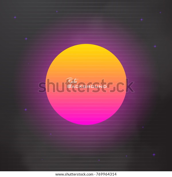 80s Sun Retro Eighties Background