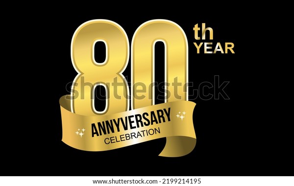 80th Year Anniversary Celebration Gold Handwritten Stock Vector ... 80th Year Anniversary Celebration Gold Handwritten Stock Vector ...