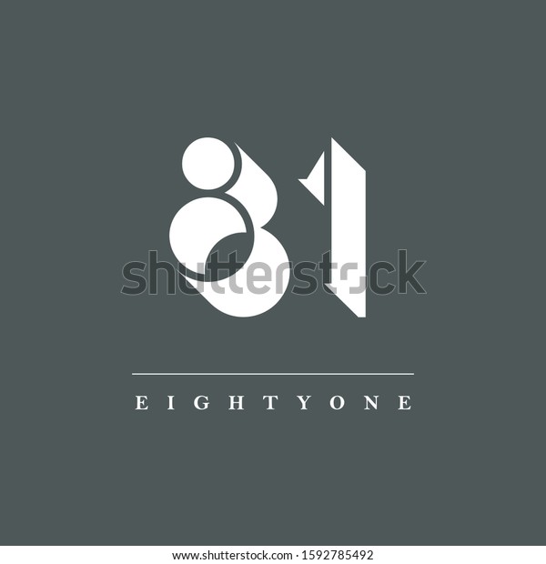 81 Number Logo Shadow Letter Design Stock Vector (Royalty Free ...