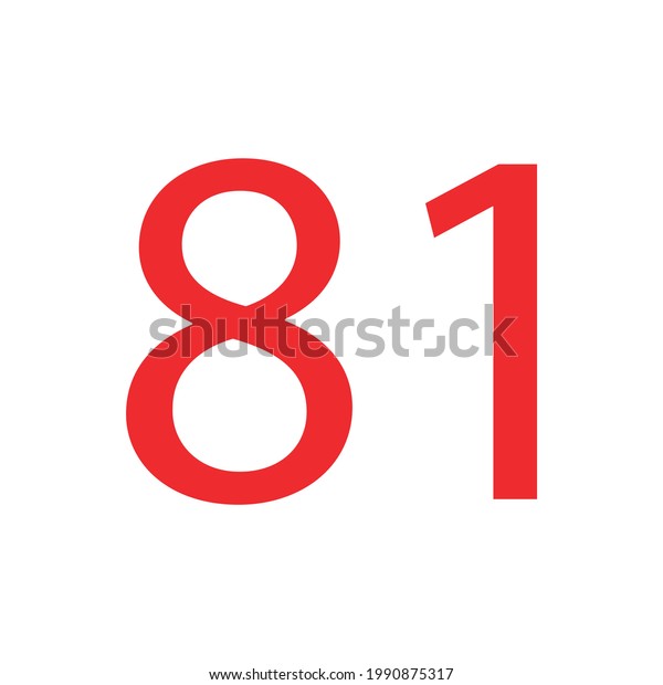 81 Number Simple Clip Art Vector Stock Vector (Royalty Free) 1990875317 ...