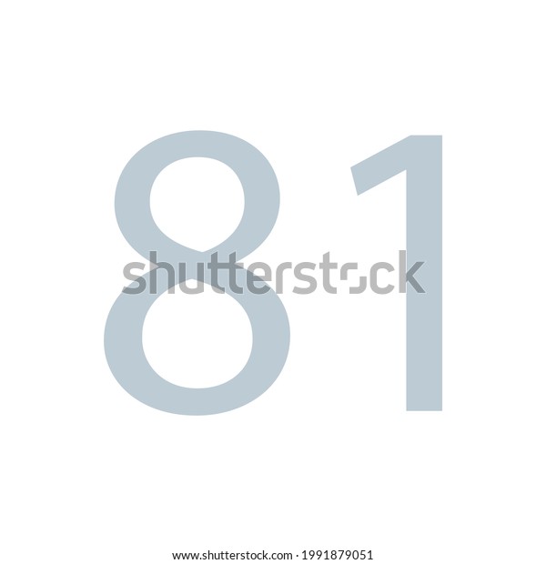 81 Number Simple Clip Art Vector Stock Vector (Royalty Free) 1991879051 ...