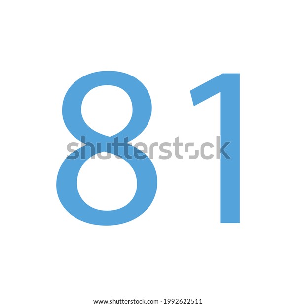 81 Number Simple Clip Art Vector Stock Vector (Royalty Free) 1992622511 ...