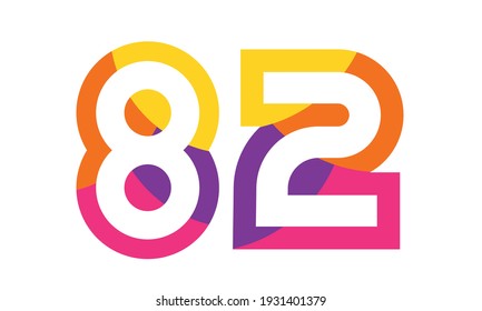 82 Colorful Fun Modern Flat Number Stock Vector (Royalty Free ...