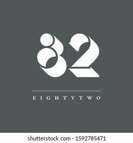 82 Number Logo Shadow Letter Design Stock Vector (Royalty Free ...