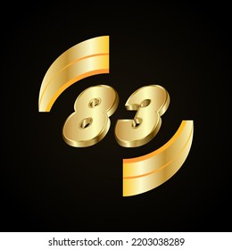 83 Golden Numbers Vector 3d Realistic Stock Vector (Royalty Free ...