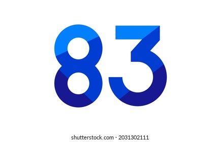 83 Number Modern Flat Blue Logo Stock Vector (Royalty Free) 2031302111 ...