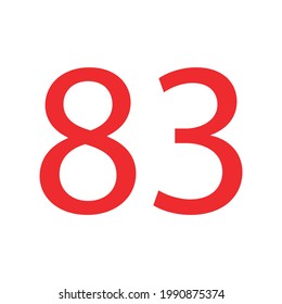 83 Number Simple Clip Art Vector Stock Vector (Royalty Free) 1990875374 ...