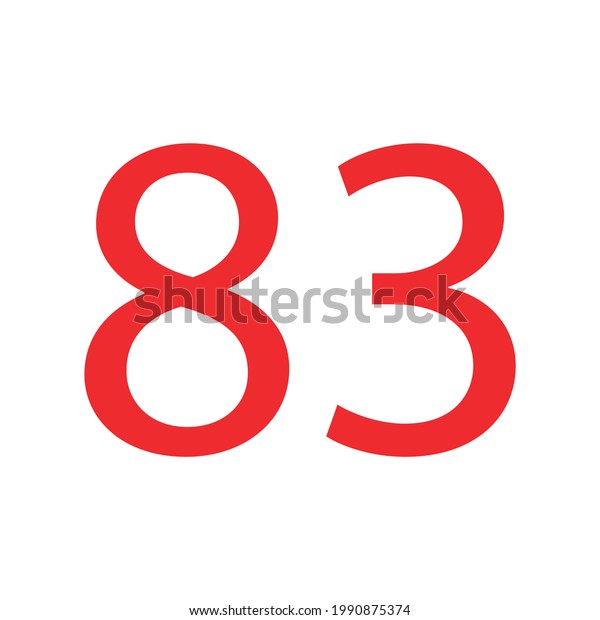 83 Number Simple Clip Art Vector Stock Vector (Royalty Free) 1990875374 ...