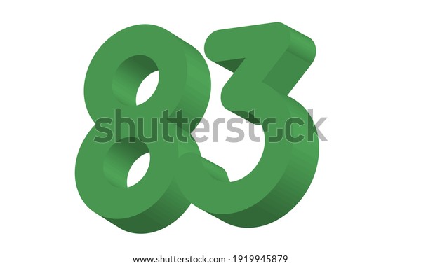 83 Simple Modern Green 3d Number Stock Vector (Royalty Free) 1919945879 ...