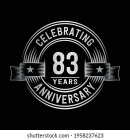 83 Years Logo Design Template 83rd Stock Vector (Royalty Free ...