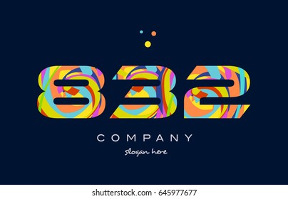 832 Number Digit Numeral Logo Colored: vector de stock (libre de ...