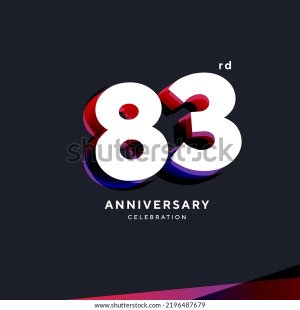 83rd Anniversary Celebration Logo Design Number Stock Vector (Royalty ...