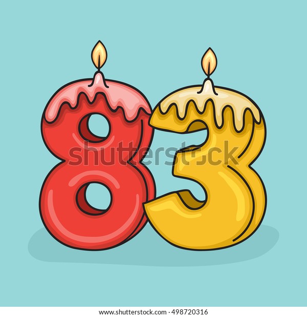 83rd Birthday Candle Number Vector Design Stock Vector (Royalty Free ...