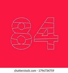 84 Number Linear Stroke Font Modern Stock Vector (Royalty Free ...