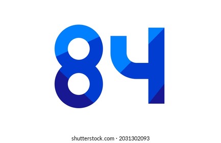 84 Number Modern Flat Blue Logo Stock Vector (Royalty Free) 2031302093 ...