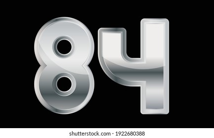 84 Silver Elegant Modern 3d Number Stock Vector (Royalty Free ...