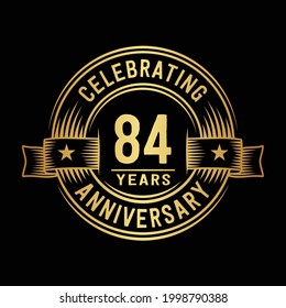84 Years Logo Design Template 84th Stock Vector (Royalty Free ...