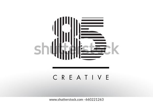 85 Black White Number Logo Design: vector de stock (libre de regalías ...