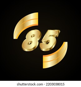 85 Golden Numbers Vector 3d Realistic Stock Vector (Royalty Free ...