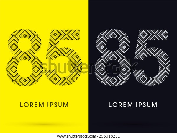 85 Number Luxury Font Designed Using Stock Vector (Royalty Free ...
