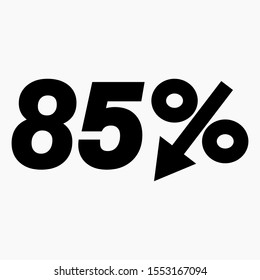 85 Percent Drop Icon Dark Price Stock Vector (Royalty Free) 1553167094 ...
