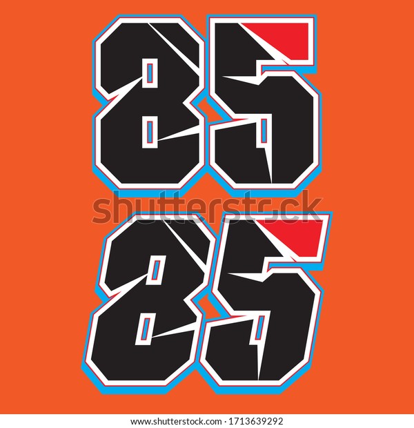 85 Racing Number Vector Illustrationeps10 Stock Vector (Royalty Free ...
