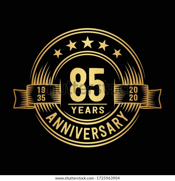85 Years Logo Design Template 85th Stock Vector (Royalty Free ...