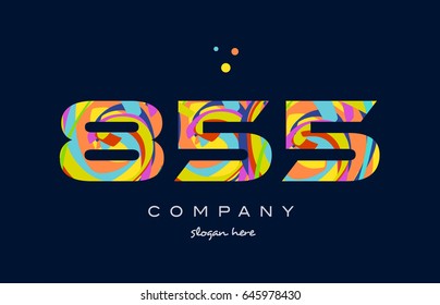 855 Number Digit Numeral Logo Colored 스톡 벡터(로열티 프리) 645978430 ...