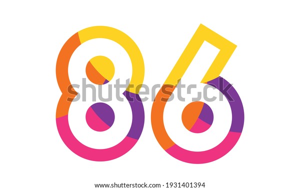 86 Colorful Fun Modern Flat Number Stock Vector (Royalty Free ...