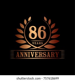 86 Years Anniversary Logo Template Stock Vector (Royalty Free) 757618699
