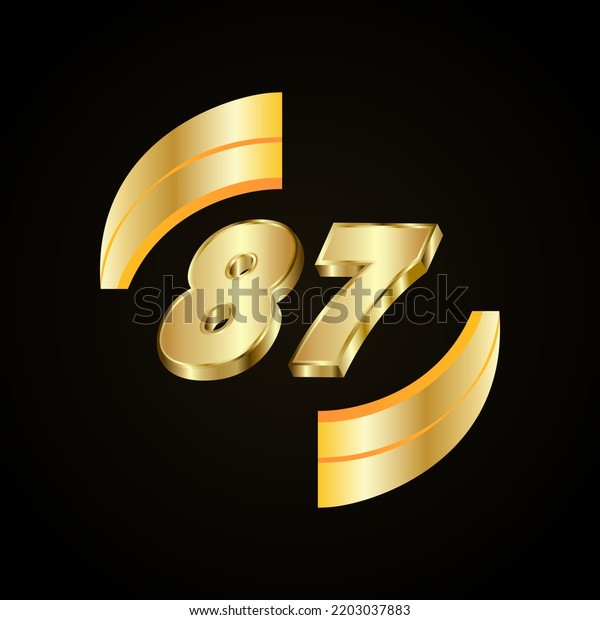 87 Golden Numbers Vector 3d Realistic Stock Vector (Royalty Free ...