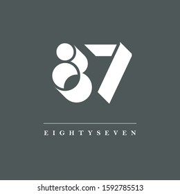 87 Number Logo Shadow Letter Design Stock Vector (Royalty Free ...