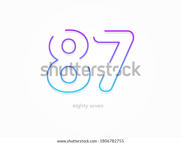 87 Number Outline Stroke Gradient Font Stock Vector (Royalty Free ...