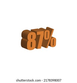 87 Percent 3d Orange Text 87 Stock Vector (Royalty Free) 2178398007 ...