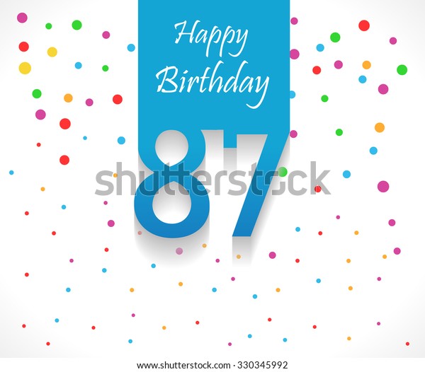 87 Years Happy Birthday Background Card Stock Vector (Royalty Free ...