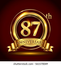 87th Golden Anniversary Logo Eighty Seven Stock Vector (Royalty Free ...